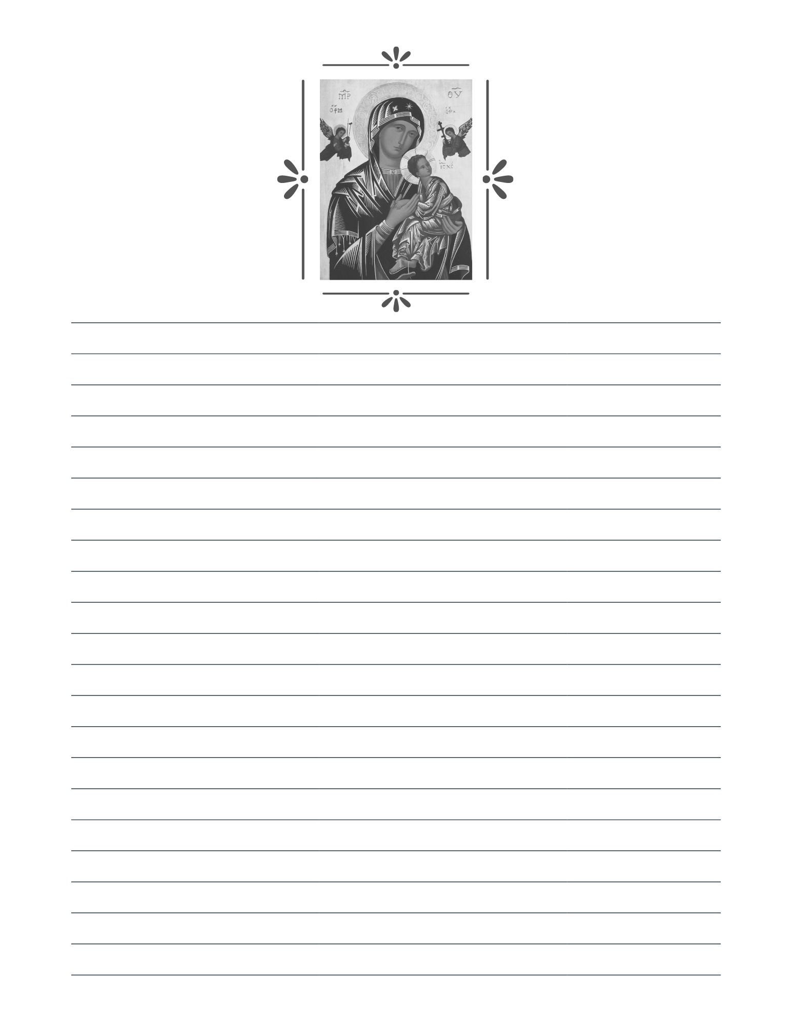 Letter Paper With Marian Header in Instant Download - Etsy