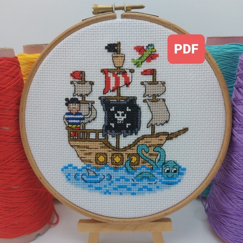 Pirate Cross Stitch - Etsy