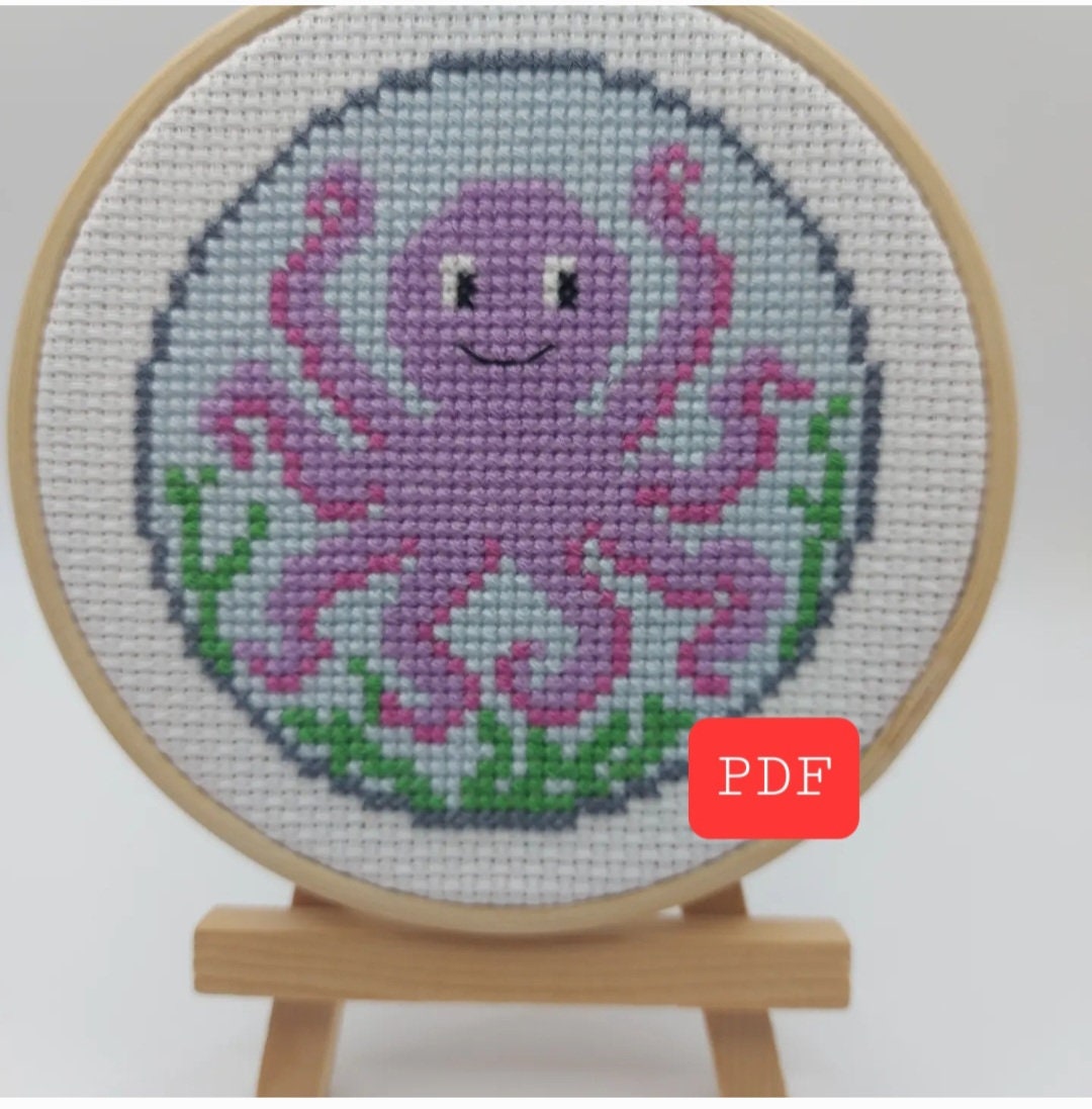Octopus Cross Stitch PDF, Seaside Cross Stitch, Cross Stitch PDF ...