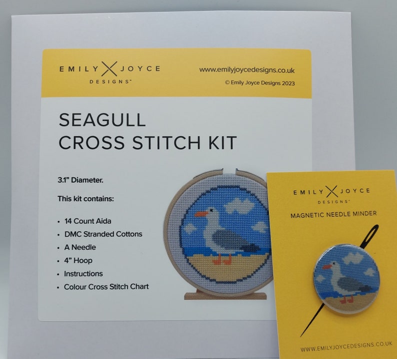Seagull Cross Stitch Kit, Beginners Cross Stitch, Seaside Cross Stitch ...