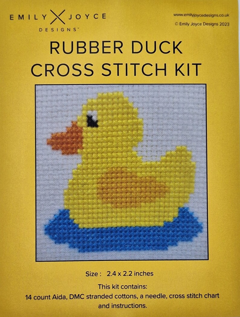 Rubber Duck Cross Stitch Kit, Beginners Cross Stitch Kit, Cross Stitch ...