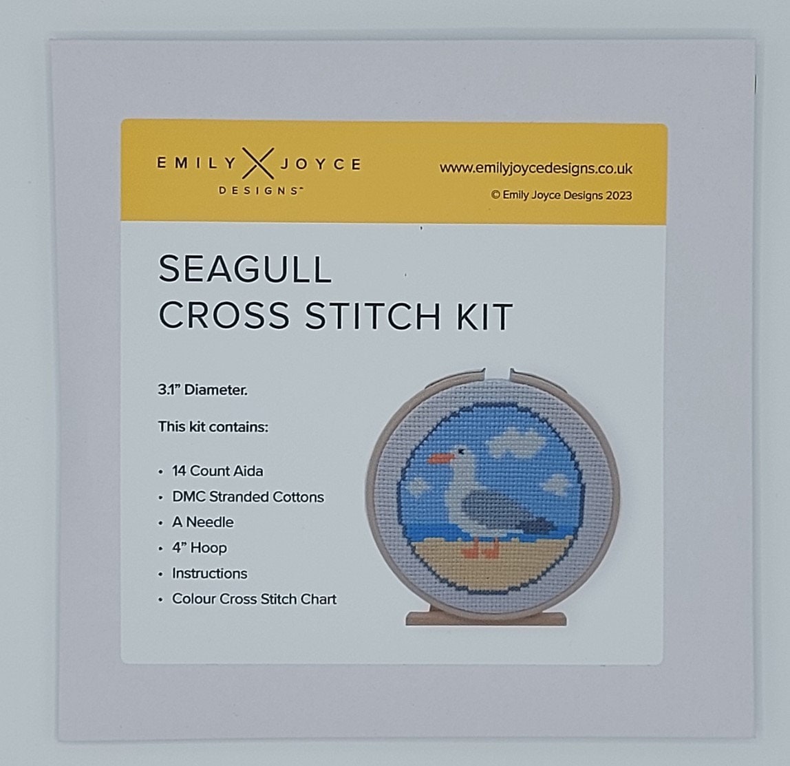 Seagull Cross Stitch Kit, Beginners Cross Stitch, Seaside Cross Stitch ...