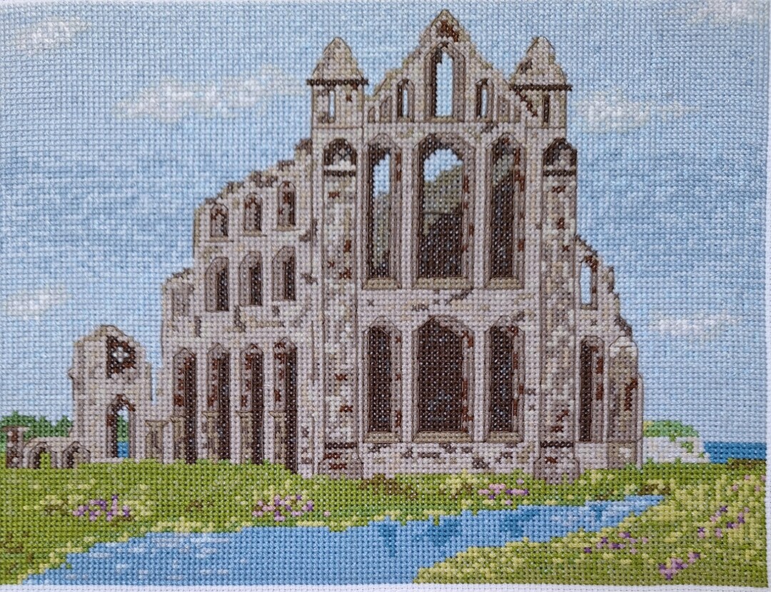 A View of Whitby Abbey Cross Stitch Kit, Whitby Cross Stitch, Cross ...