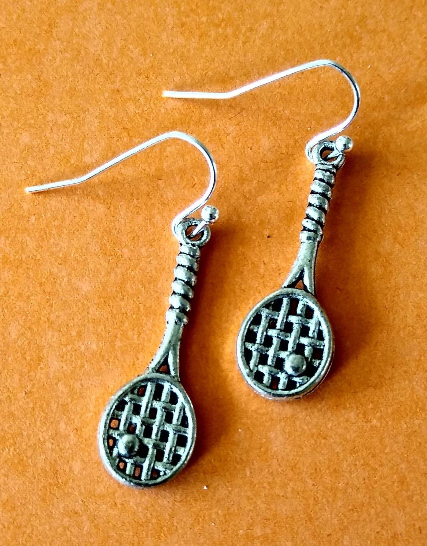 Tennis Racquet Earrings Tennis Racquet Hypoallergenic - Etsy UK