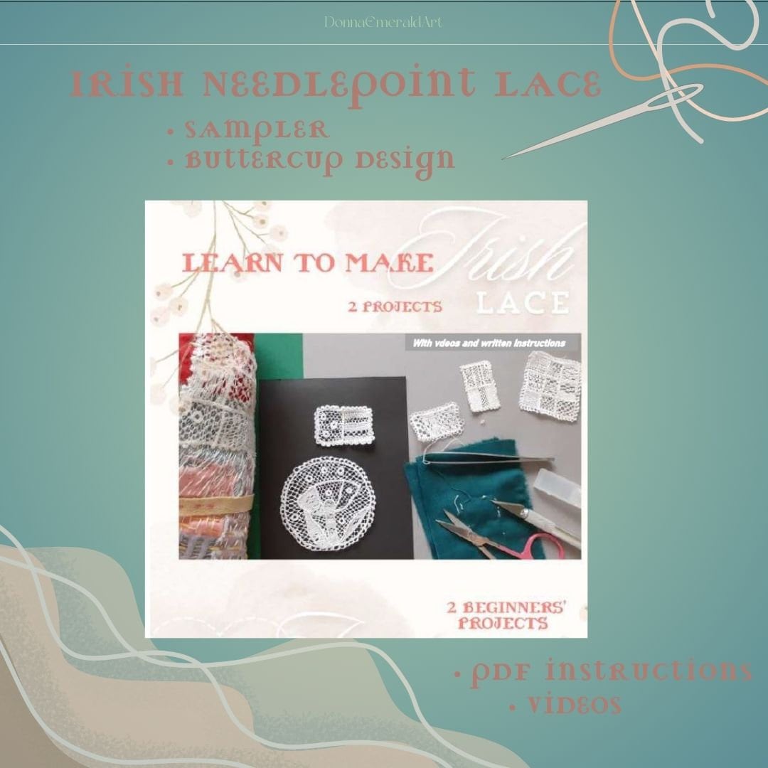 Learn to Make Irish Needlepoint Lace - 2 Projects Full Tutorials - Etsy