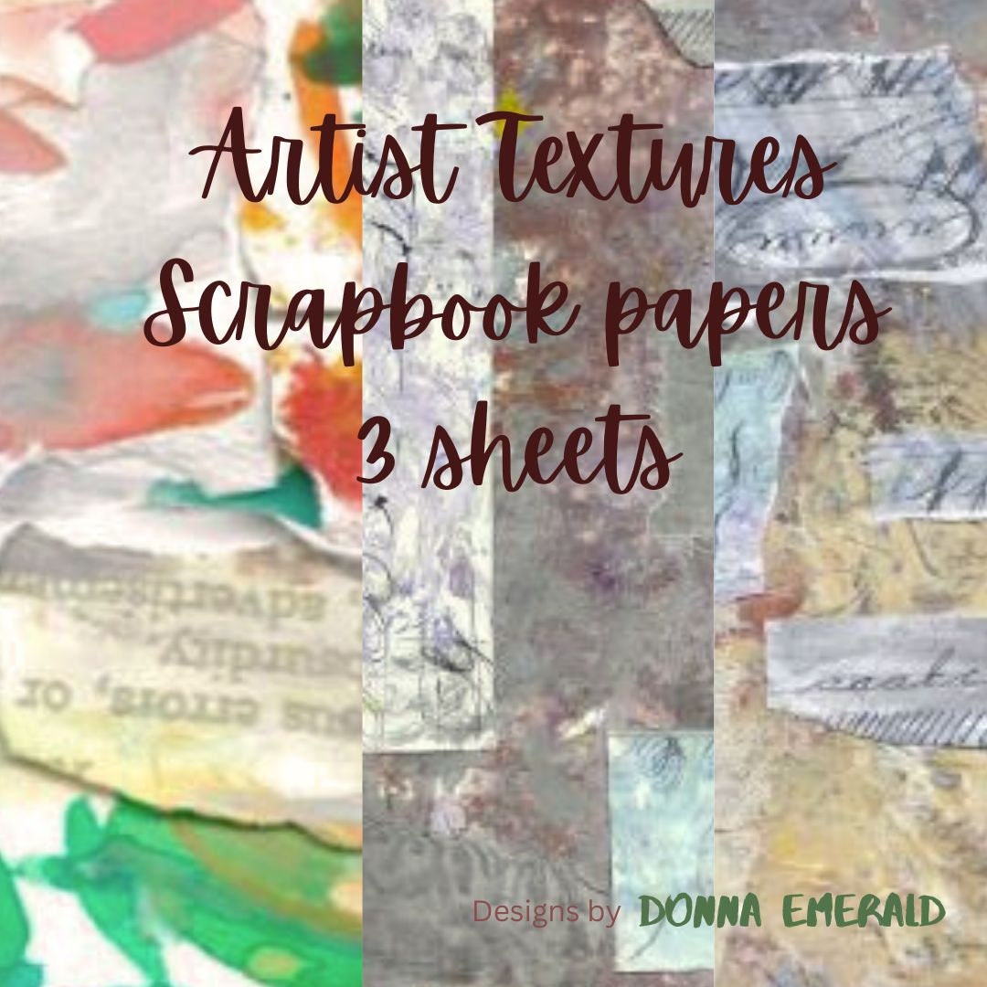 Scrapbook Papers 3 Pack Digital Download "artist Textures" for ...