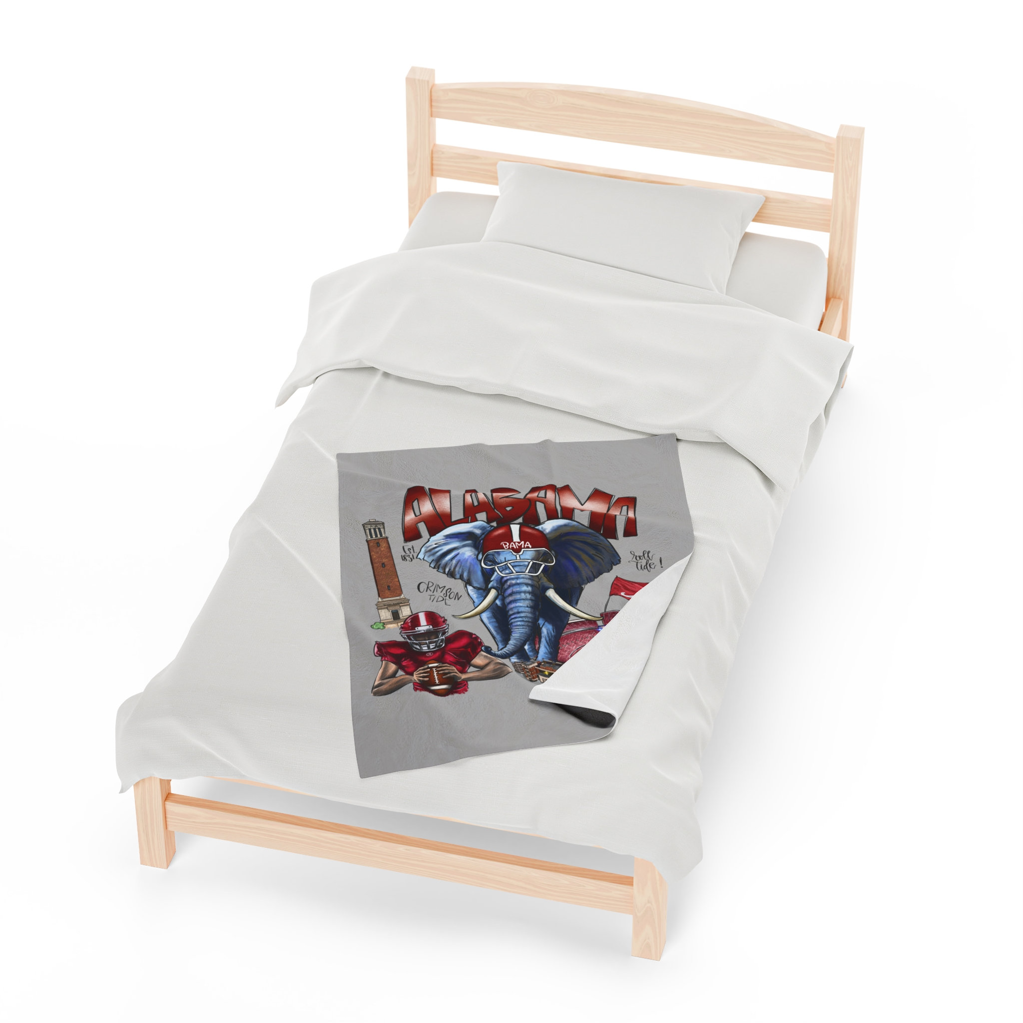 University of Alabama Roll Tide Crimson Velveteen Plush Blanket - Etsy