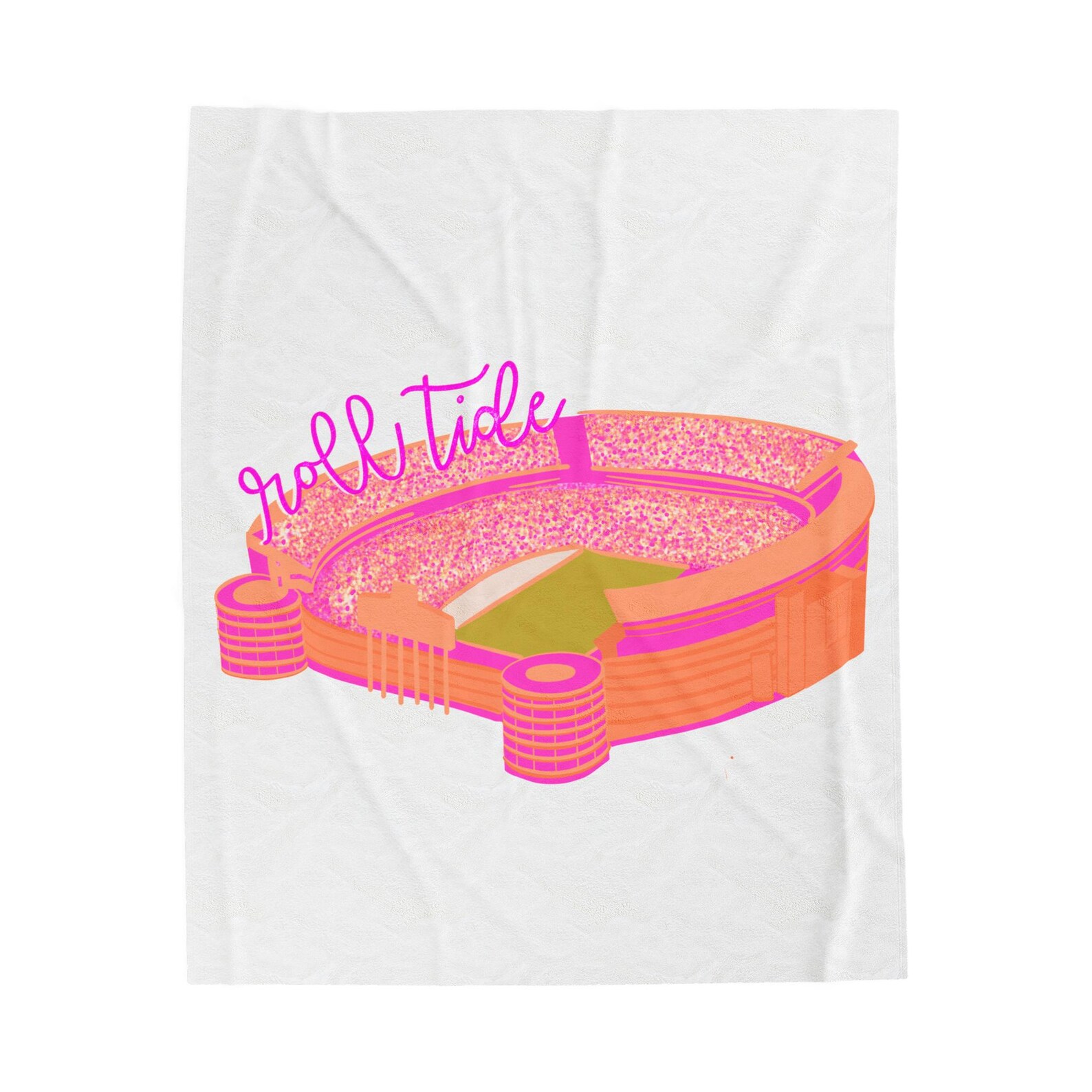 Preppy Pink Orange University of Alabama Roll Tide Football Velveteen ...