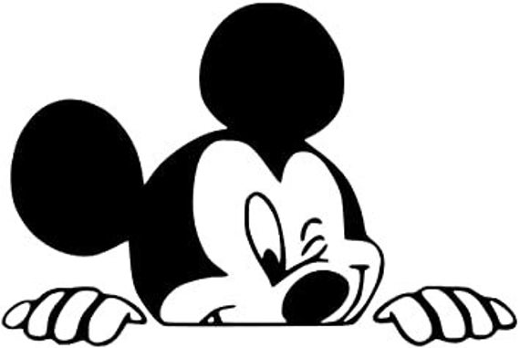 Mickey Mouse Peek A Boo Decal Mickey Mouse Winking Peek A Boo - Etsy