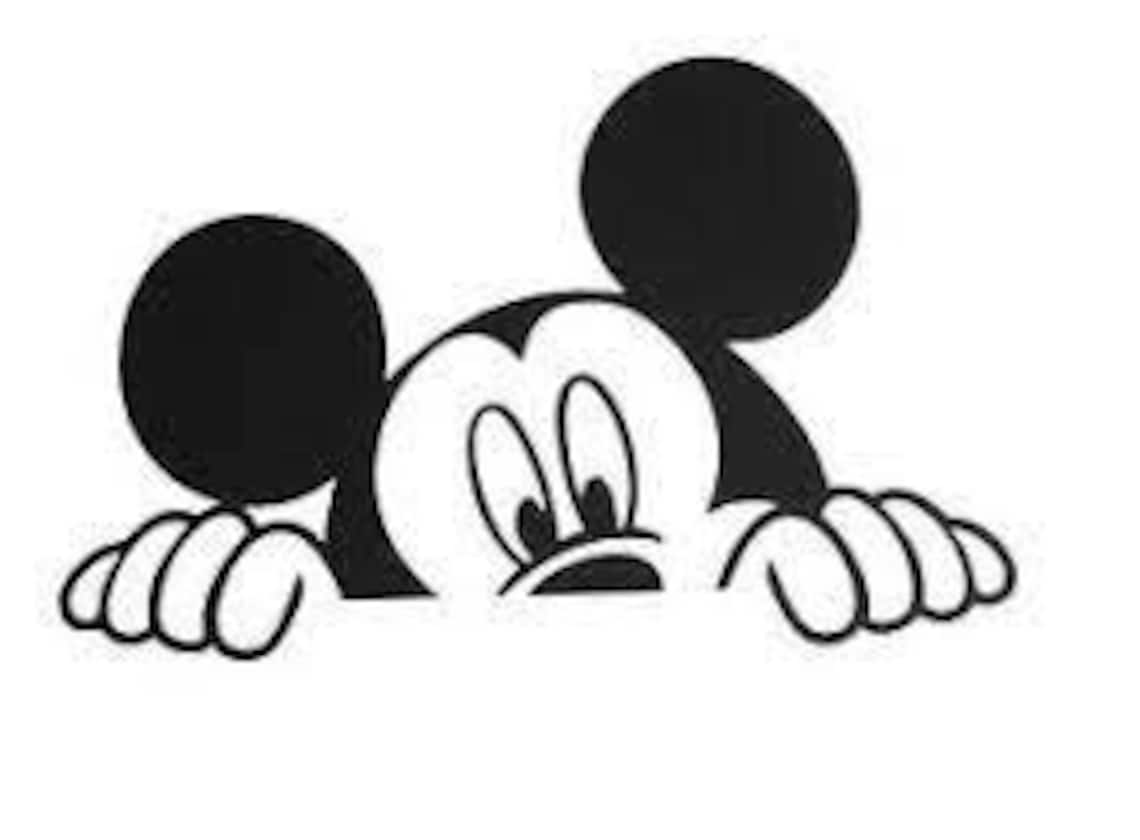 Mickey Mouse Peek A Boo Decal Mickey Mouse Winking Peek A Boo | Etsy