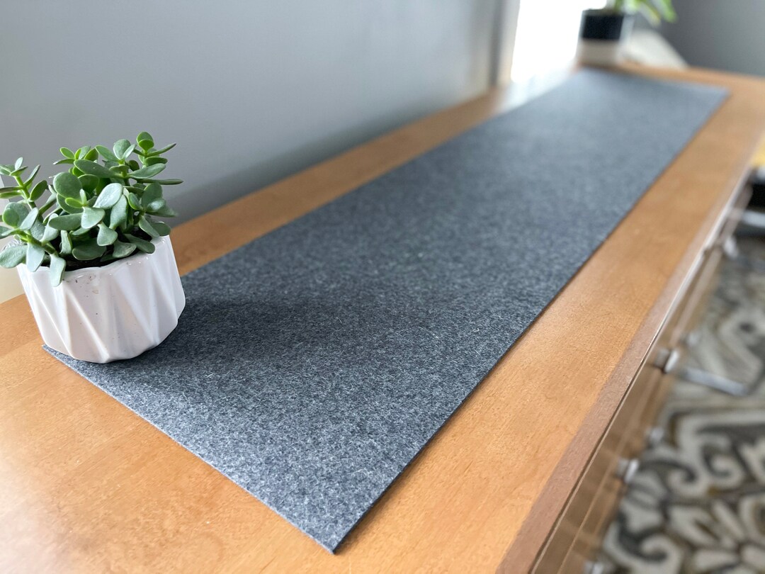 Hand-cut Solid Modern 100% Merino Wool Felt Table or Dresser Runner ...