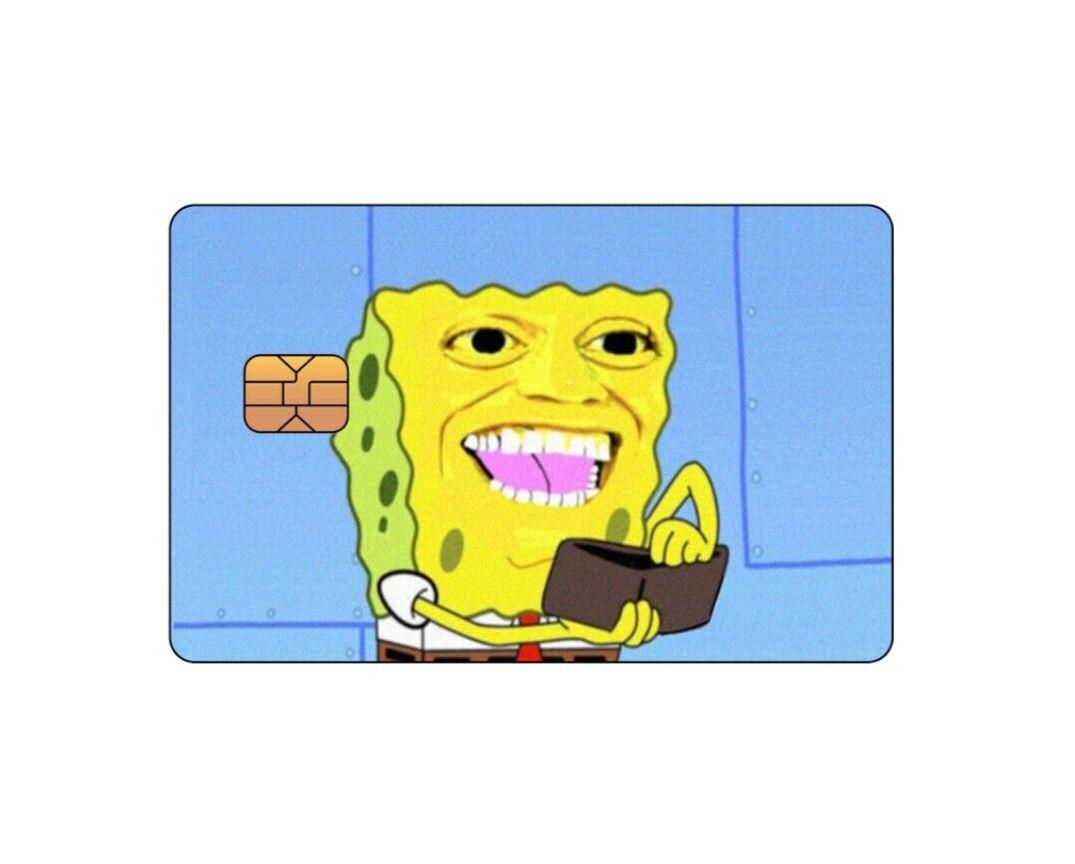 Funny Spongebob Money Credit / Debit Card Skin Cover Decal Sticker ...