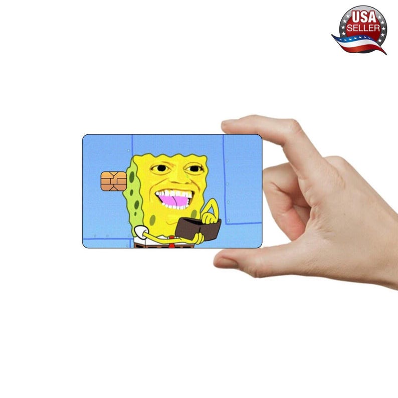 Funny Spongebob Money Credit / Debit Card Skin Cover Decal Sticker ...