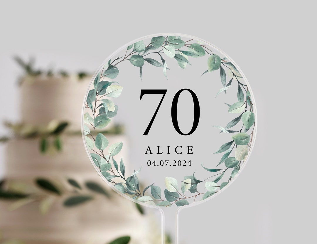 Personalised 70th Birthday Cake Topper Birthday Cake Topper 70th ...