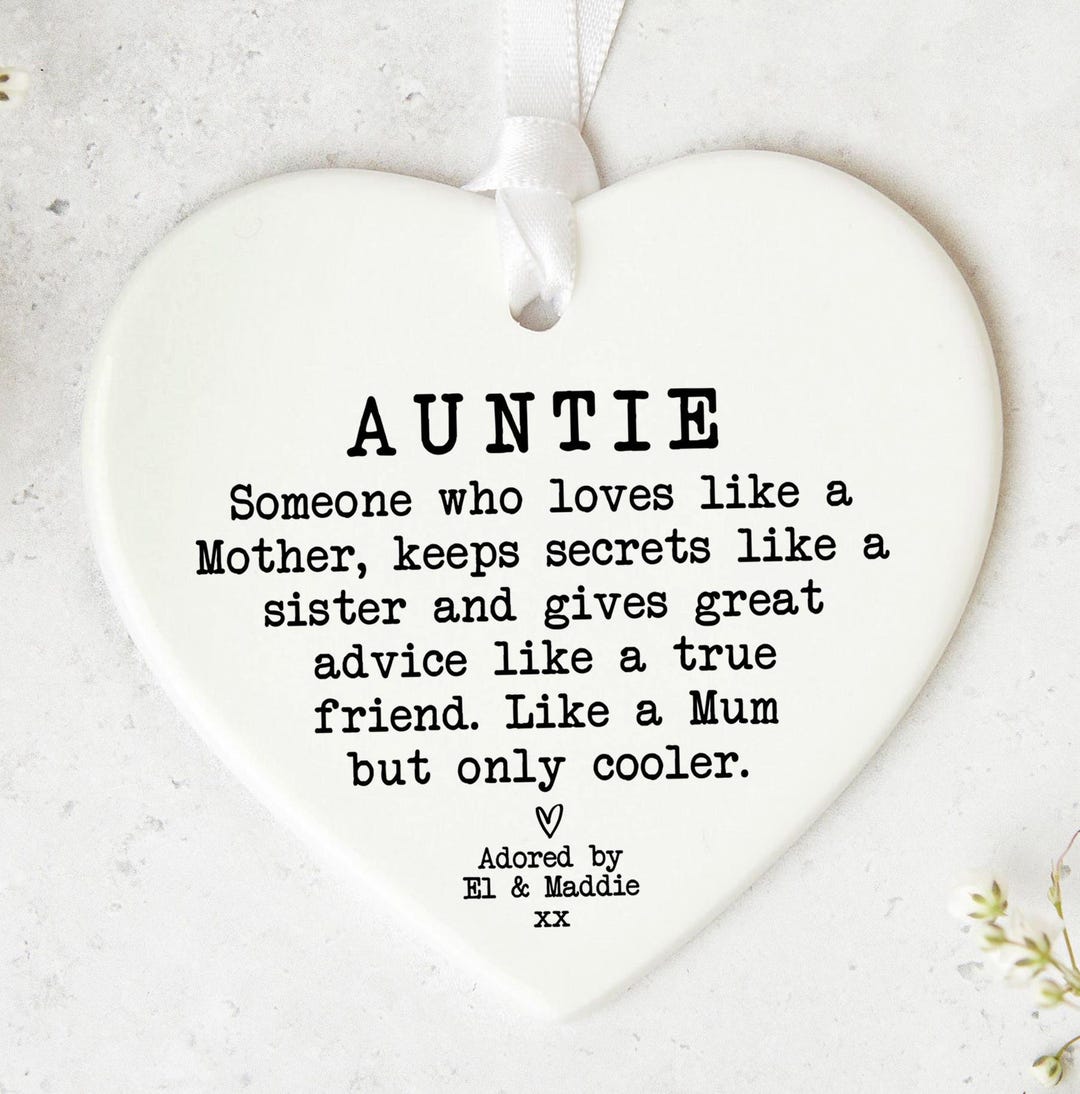 Auntie Gift KS38 | Personalised Auntie Keepsake Heart | Auntie's ...