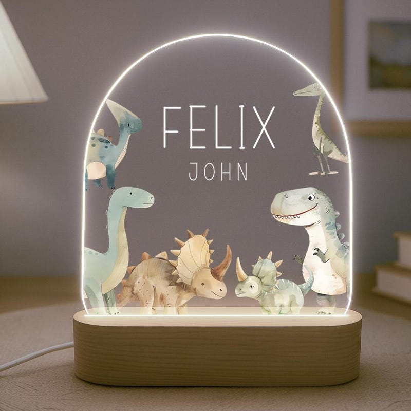 Led Dinosaur Name Sign - Etsy UK