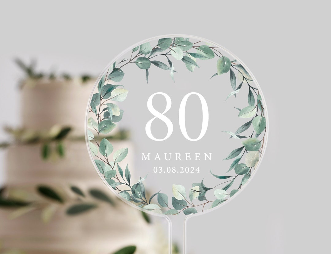 Personalised 80th Birthday Cake Topper | Birthday Cake Topper | 80th ...