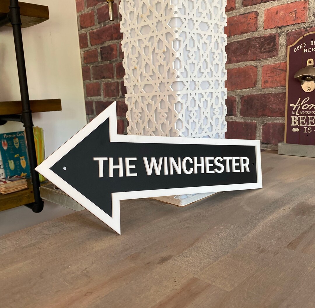 Personalised Arrow Sign Bar Indoor Outdoor Acrylic 3D Sign Custom Road ...