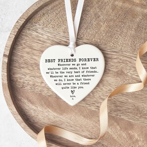 Best Friends Forever Ceramic Heart Keepsake Friendship Gift ...