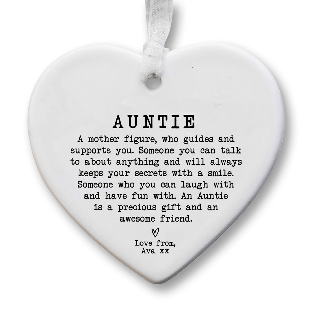 Auntie Gift KS37 Personalised Auntie Keepsake Heart Auntie's Birthday ...