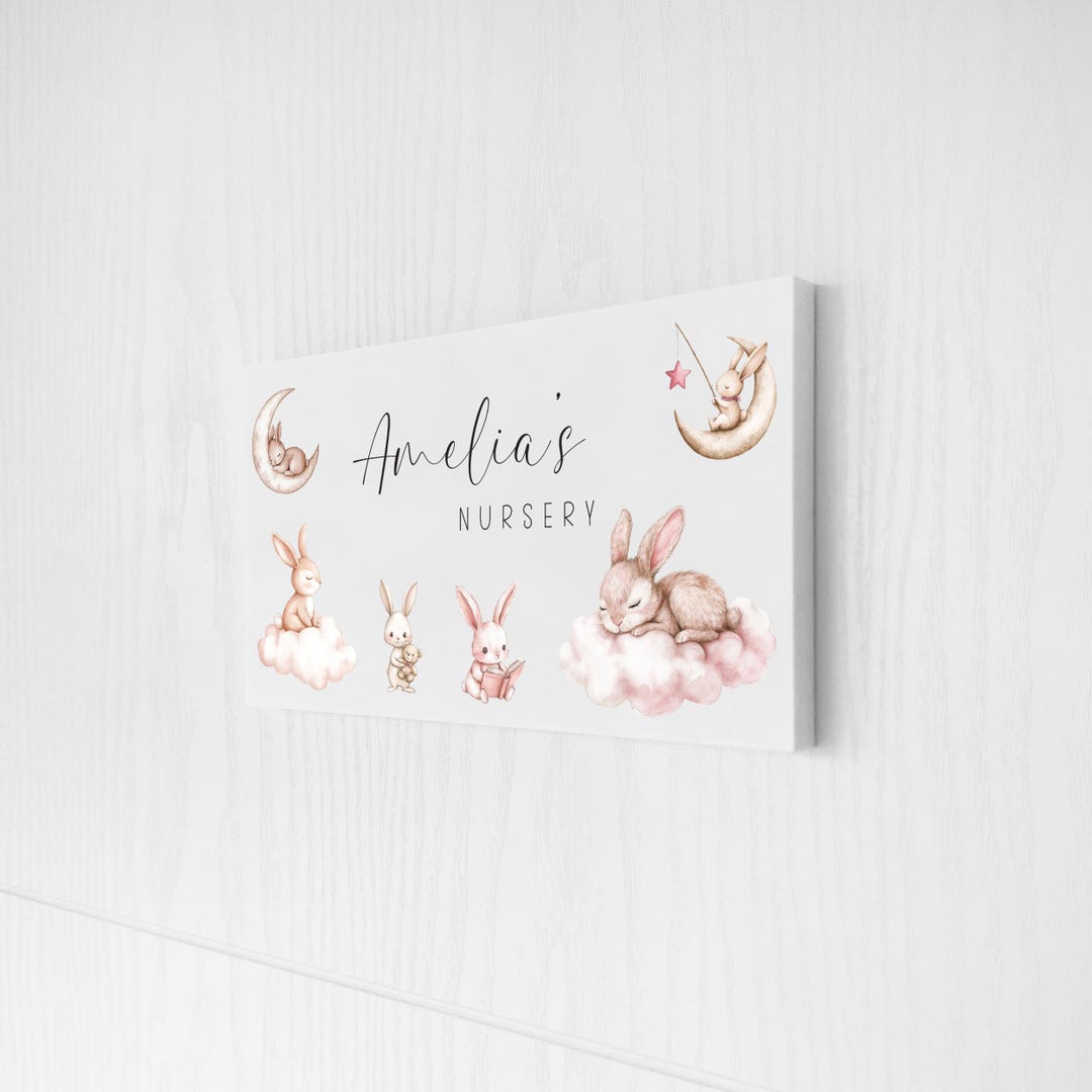 Personalised Girl Door Sign | Girls Bunny Bedroom | Bunny Decor ...