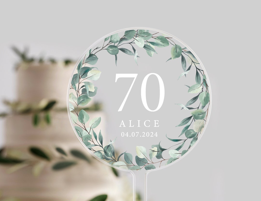 Personalised 70th Birthday Cake Topper | Birthday Cake Topper | 70th ...