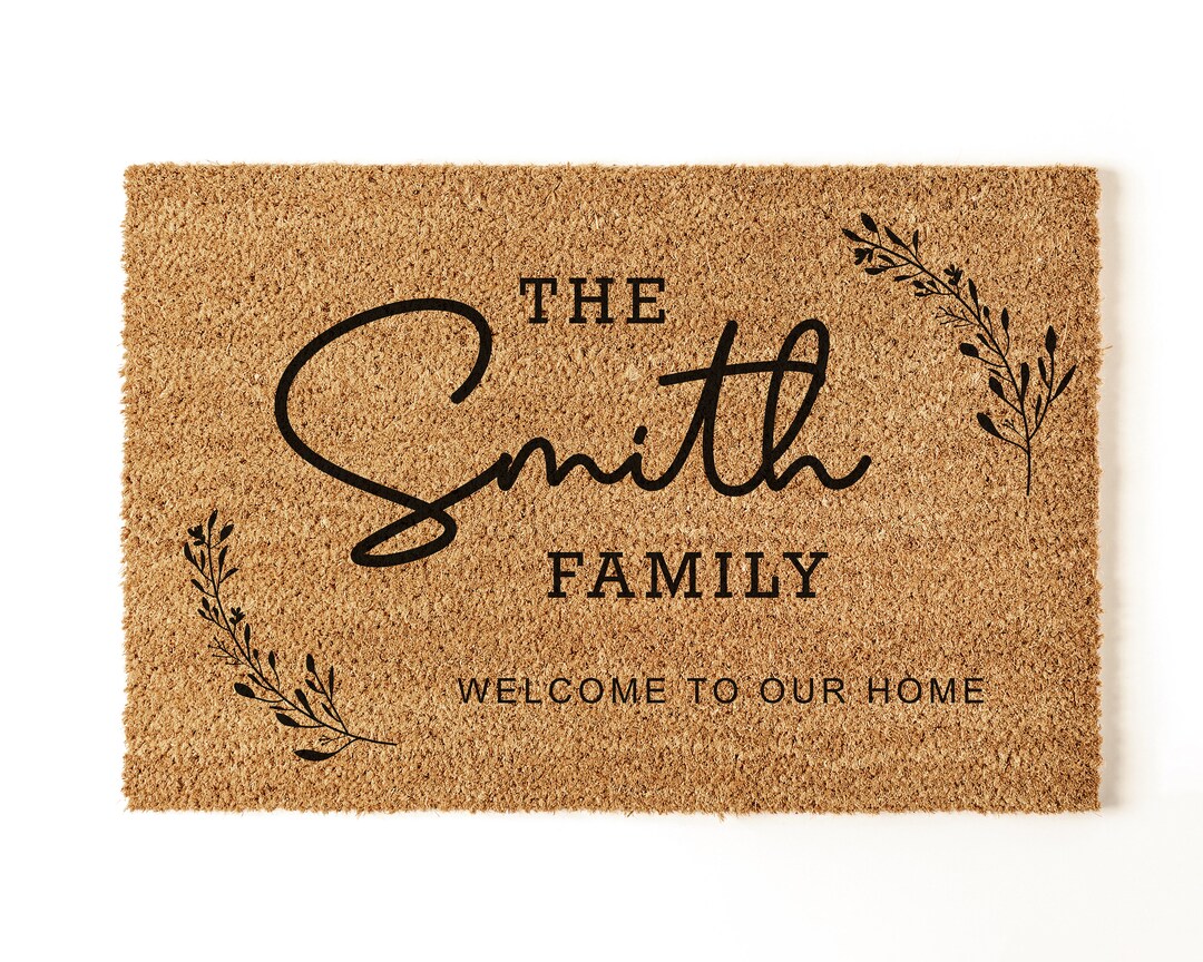 Personalised Family Name Coir Door Mat | New Home Gift - Etsy