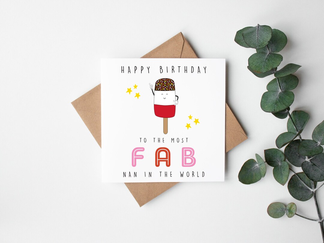 Funny Card Birthday Greeting: Humorous Nan Gift From Grandchild ...