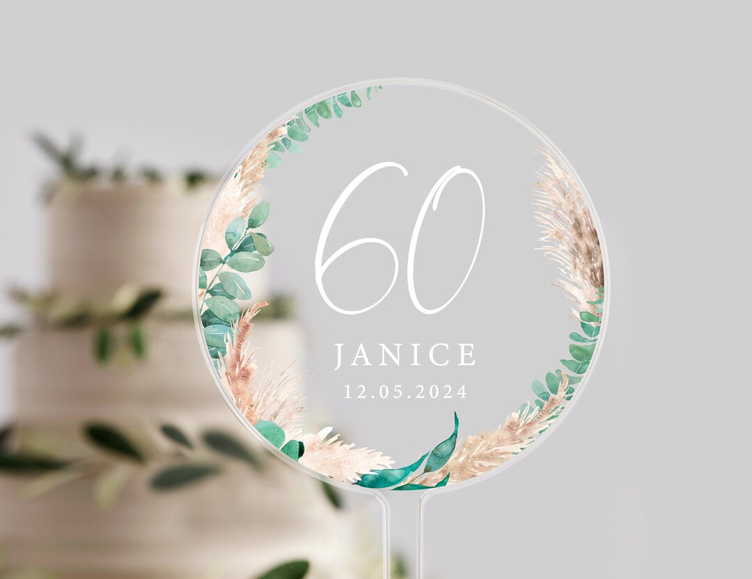 Personalised 60th Birthday Cake Topper | Birthday Cake Topper | 60th ...