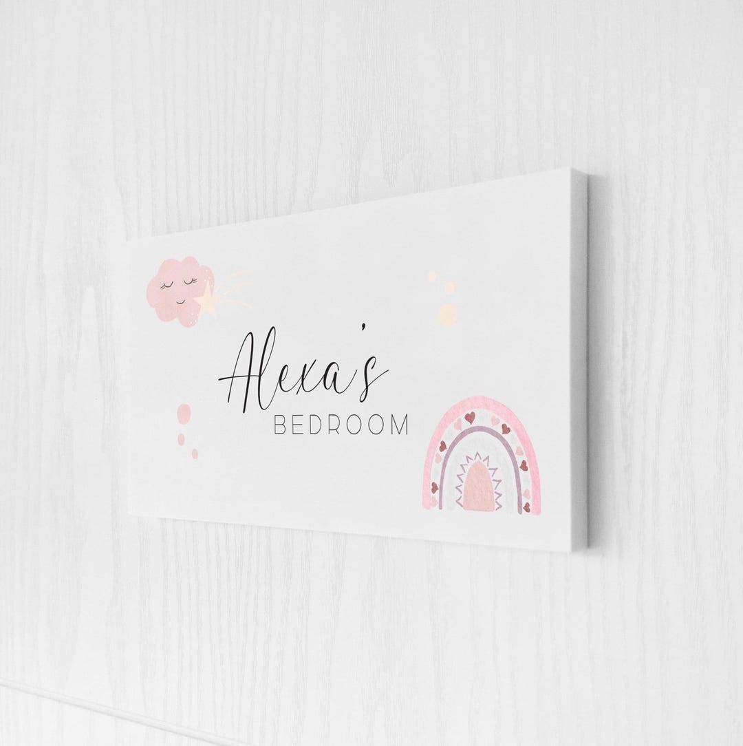 Personalised Girl Door Sign | Girls Bedroom Door Sign | Rainbow Door ...