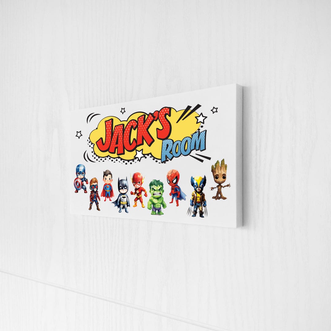 Personalised Boys Door Sign | Superhero Door Sign | Childrens Bedroom ...