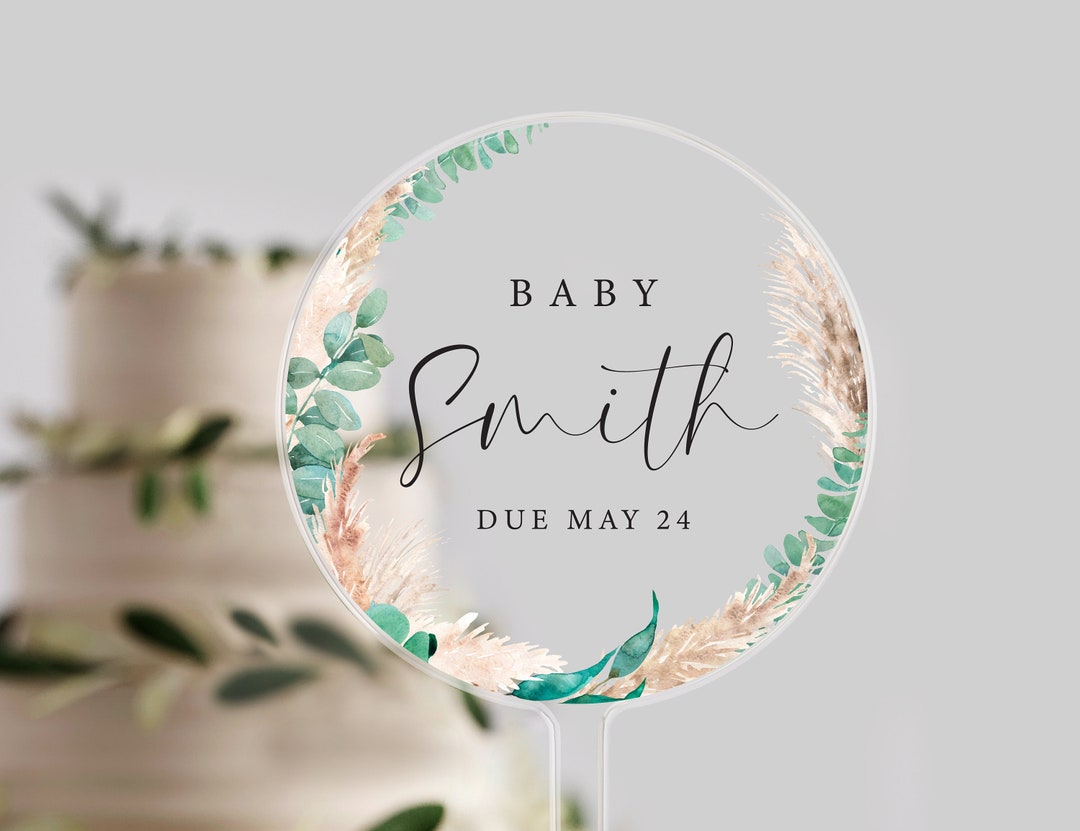 Personalised Baby Cake Topper | Baby Shower | Cake Topper | Baby Shower ...