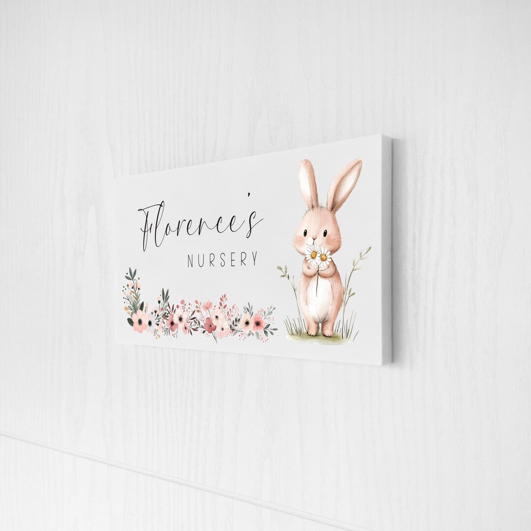 Personalised Girl Door Sign | Girls Bunny Bedroom | Bunny Decor ...