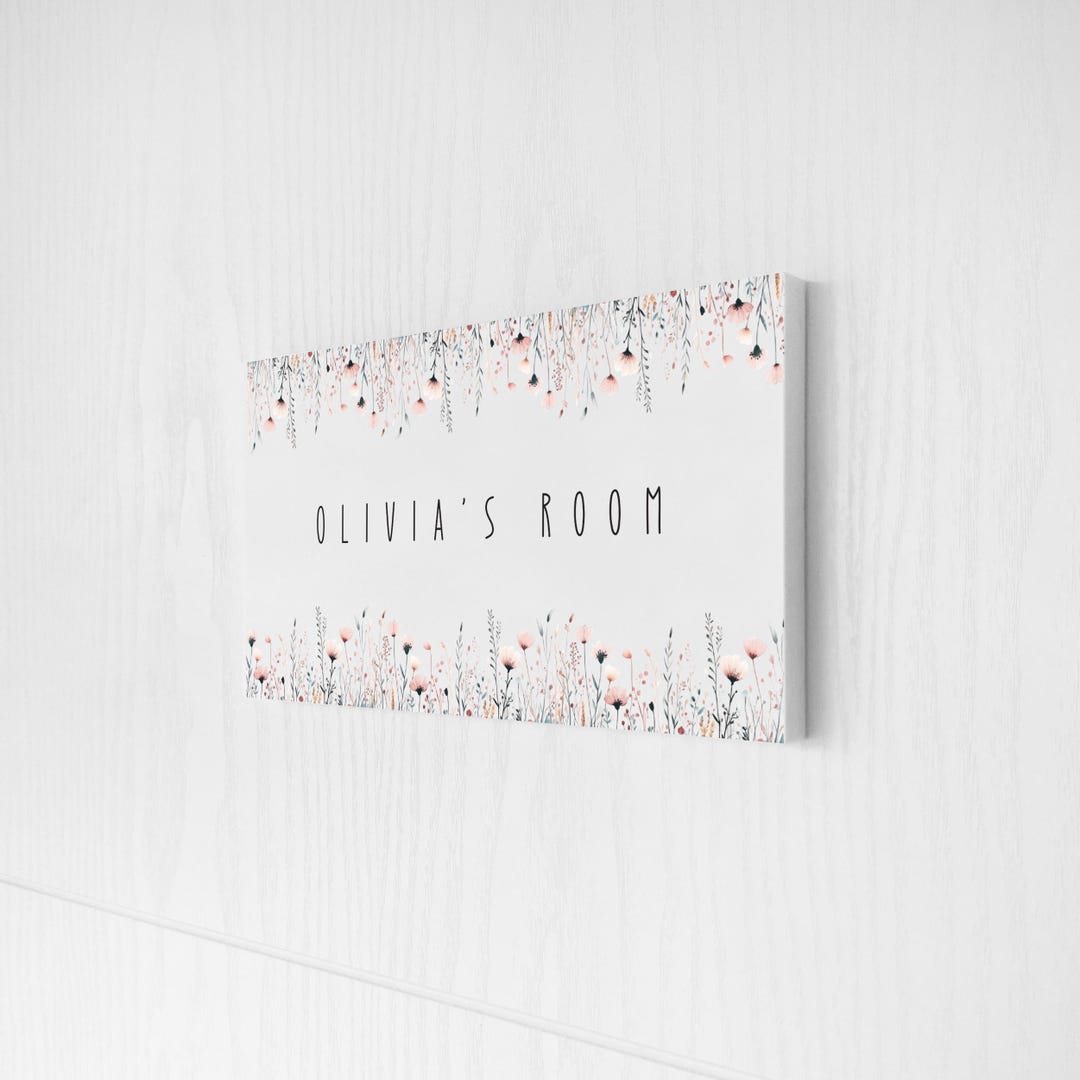 Personalised Girl Door Sign | Flower Bedroom Door Sign | Flower Bedroom ...