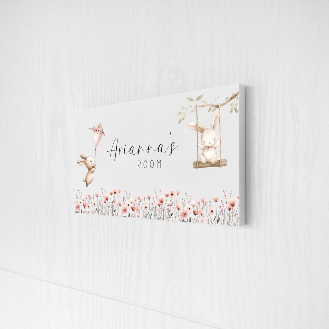 Personalised Girl Door Sign | Girls Bunny Bedroom | Bunny Decor ...