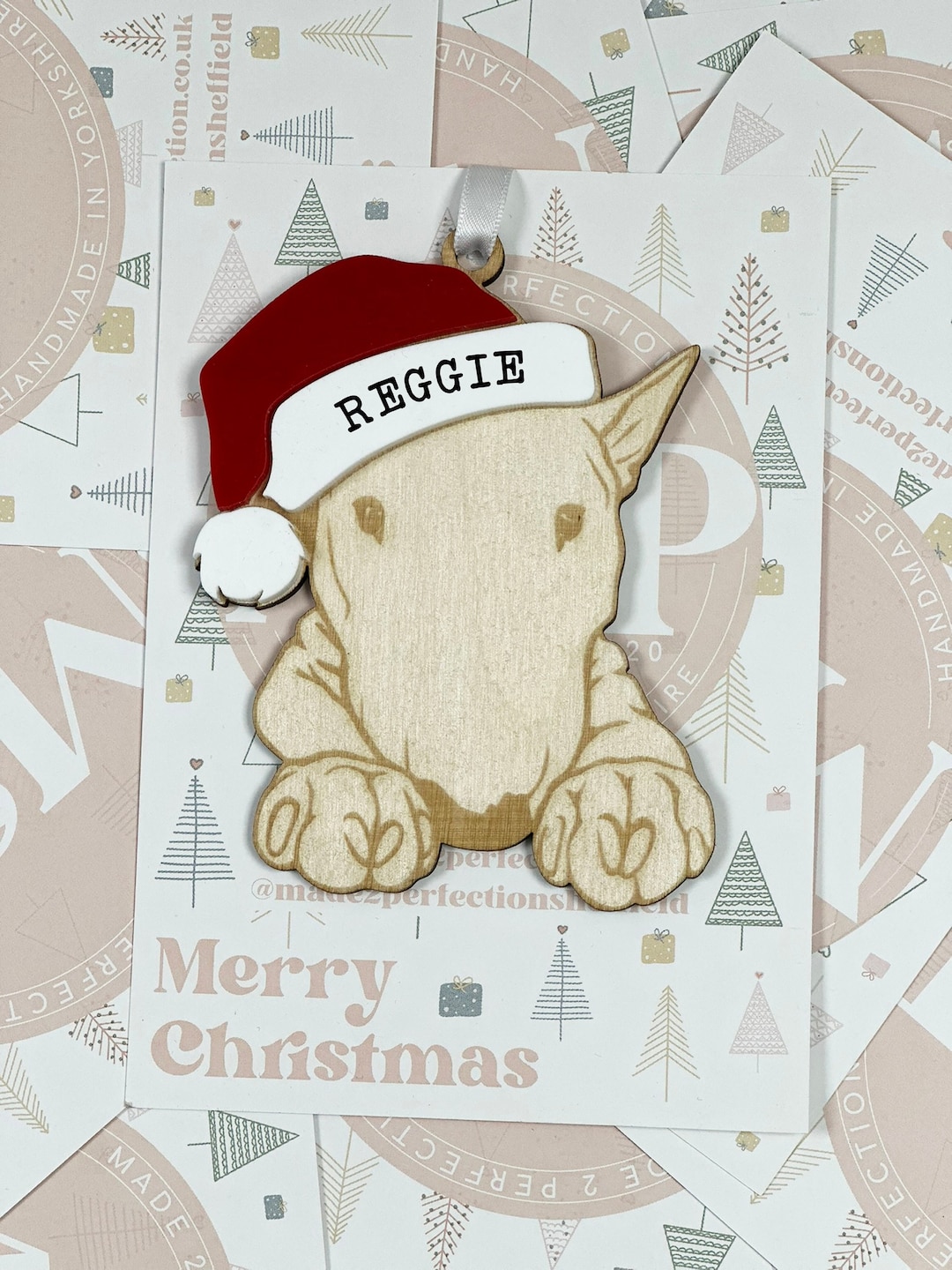 Personalised Pet Christmas Bauble - Dog - English Bull Terrier 041 ...