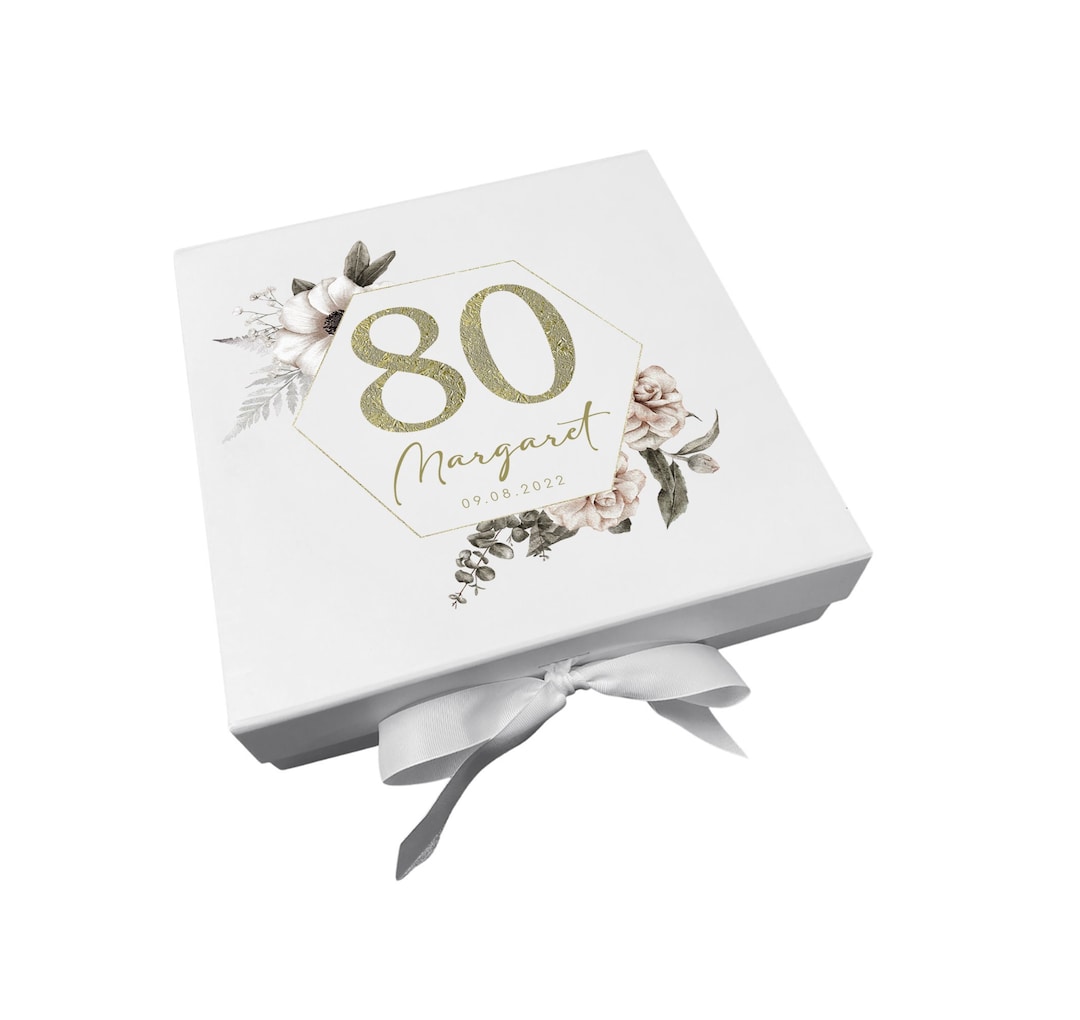 Personalised 80th Birthday Gift Box Keepsake Box | Birthday Box | Gift ...