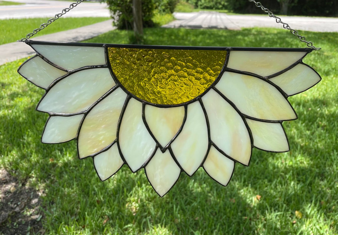 Stained Glass Half Daisy or Light Sunflower - Etsy