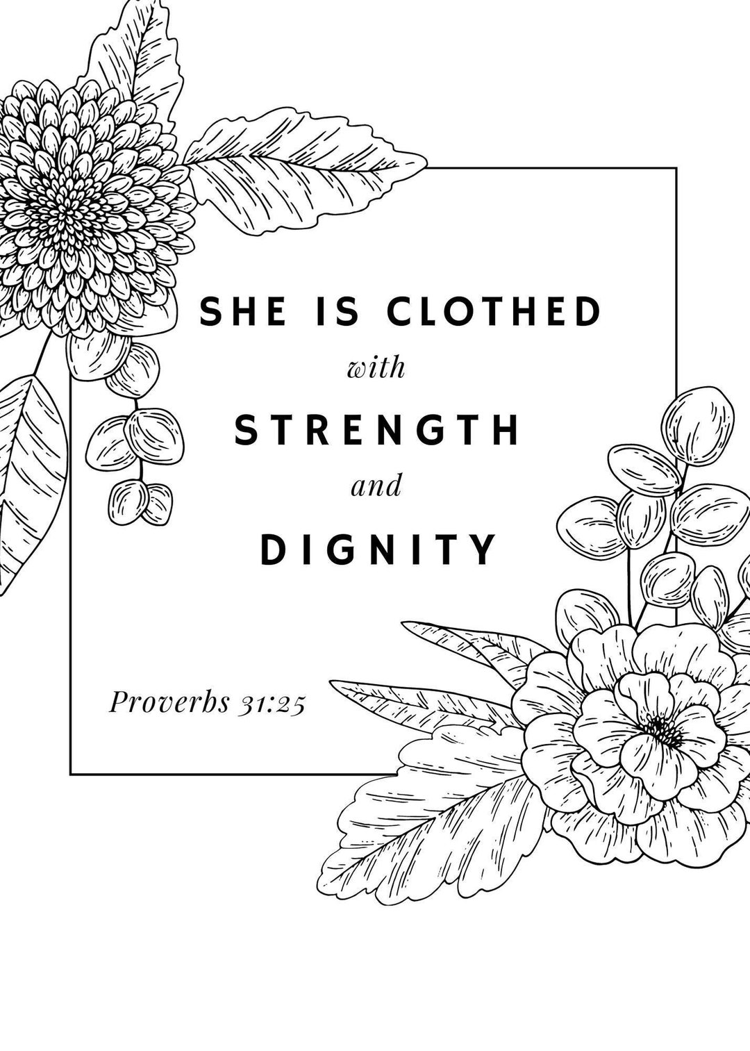 Preppy Wall Art, Proverbs 31, Digital Download, Floral Graphic, Bible ...