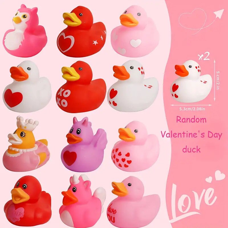 Valentine's Day Rubber Duckies, Rubber Ducks, Cute Duck Bathtub/ Pool ...