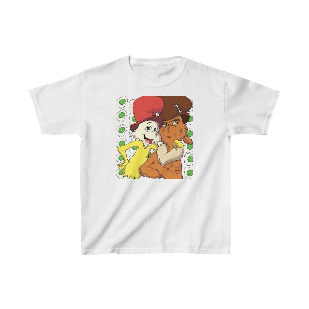 Sam X Guy Tshirt Green Eggs and Ham Kids Shirt, Cartoon Shirt, Green ...