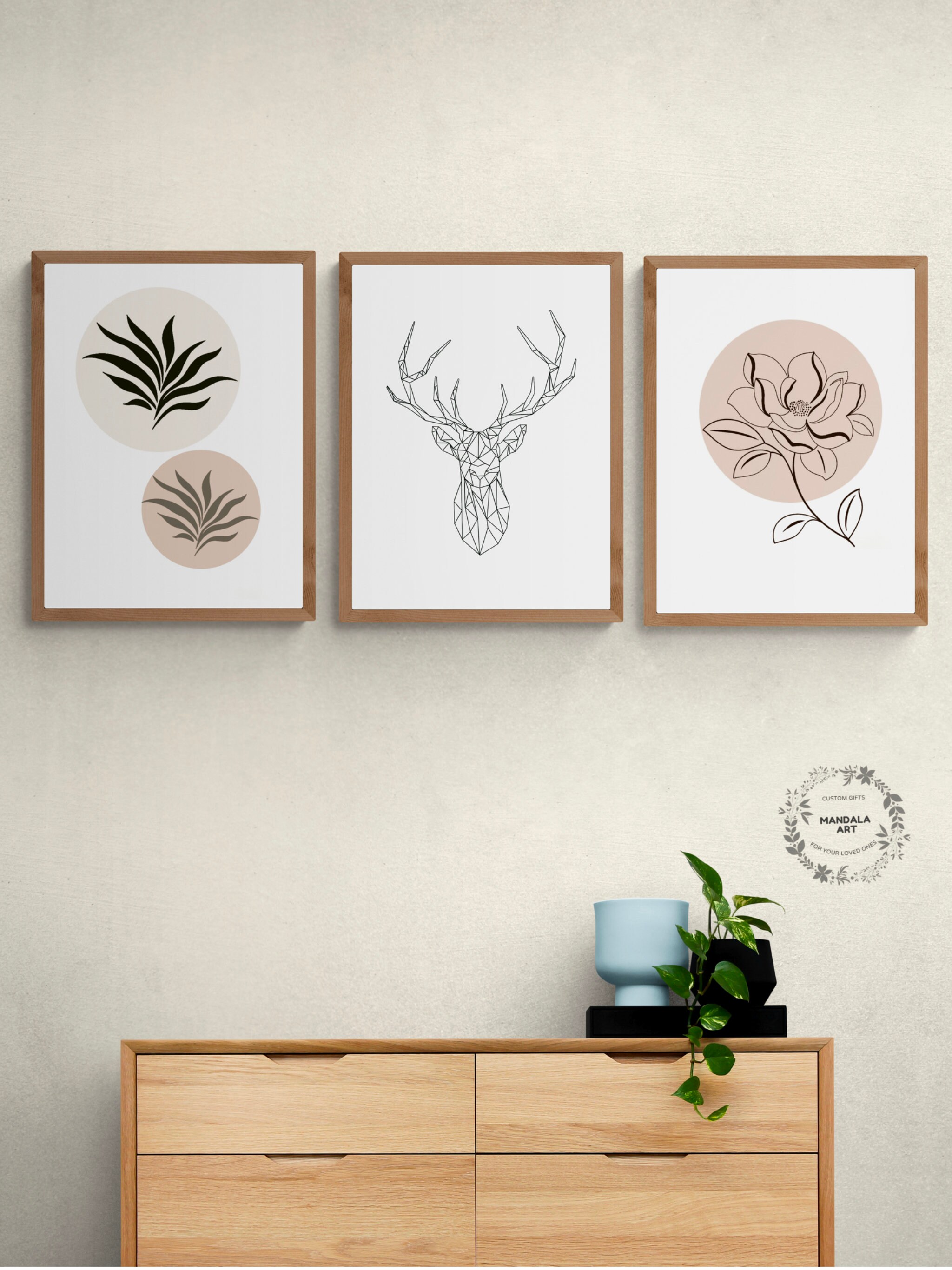 Set of 3 Gallery Line Art Wall Set Gallery Line Art Wall - Etsy