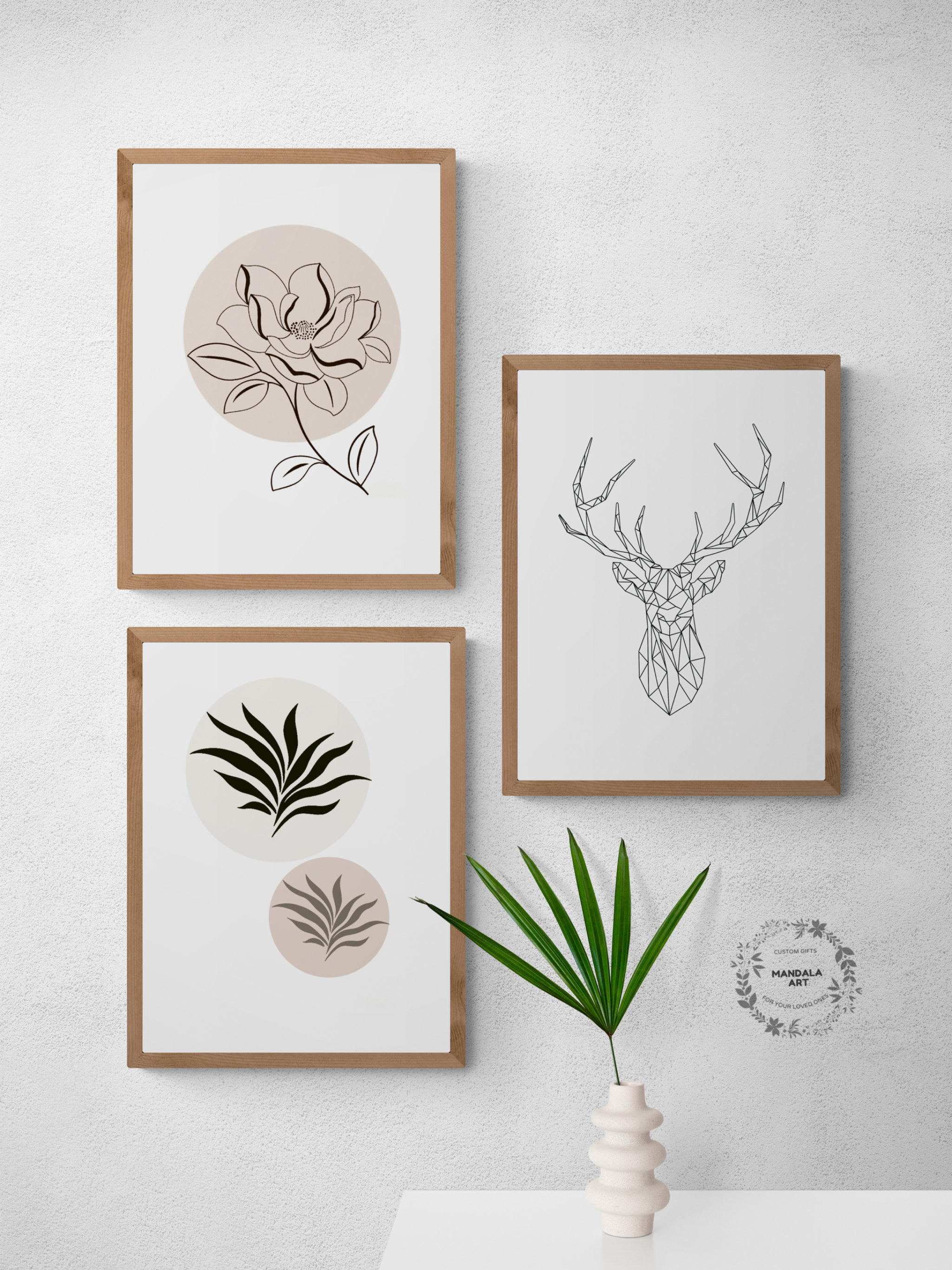 Set of 3 Gallery Line Art Wall Set Gallery Line Art Wall - Etsy