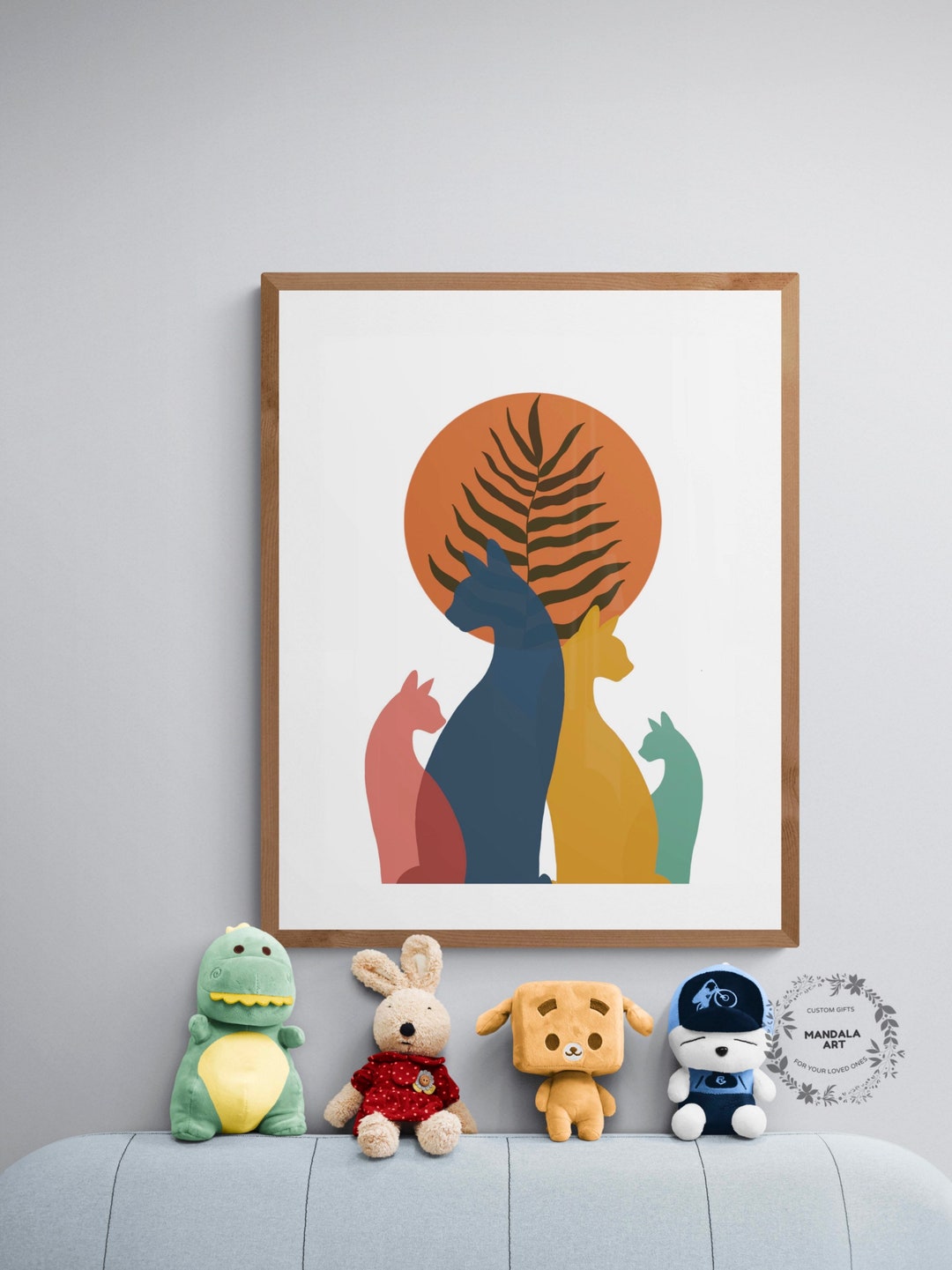 Cats Boho Art, Cat Print, Cat Present, Holiday Gifts, Christmas Gifts ...