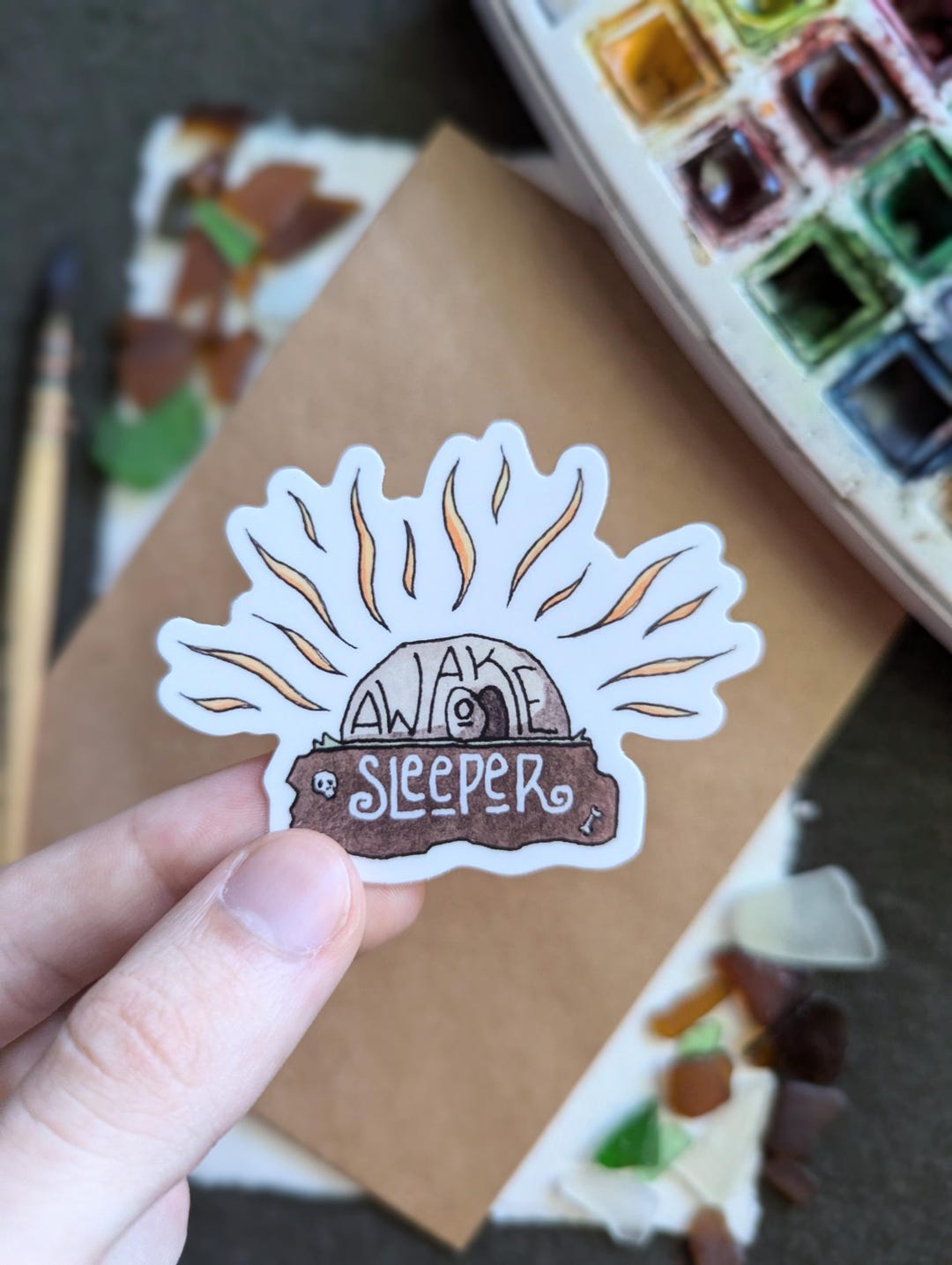 Awake, O Sleeper — Original Watercolor Vinyl Sticker - Etsy