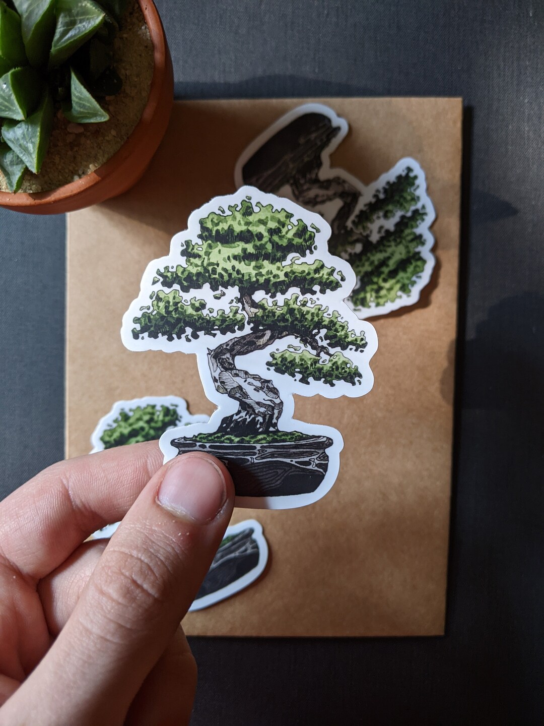 Bonsai Tree — Original Watercolor Vinyl Sticker - Etsy