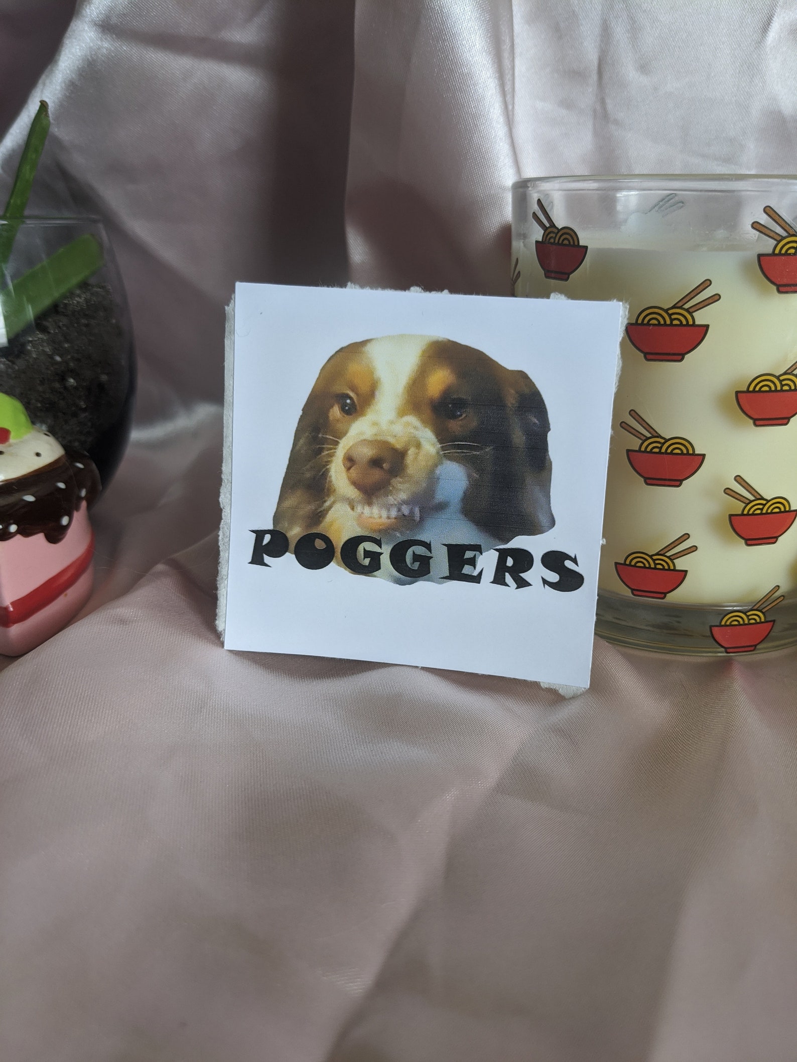 Poggers Smiling Dog Sticker | Etsy