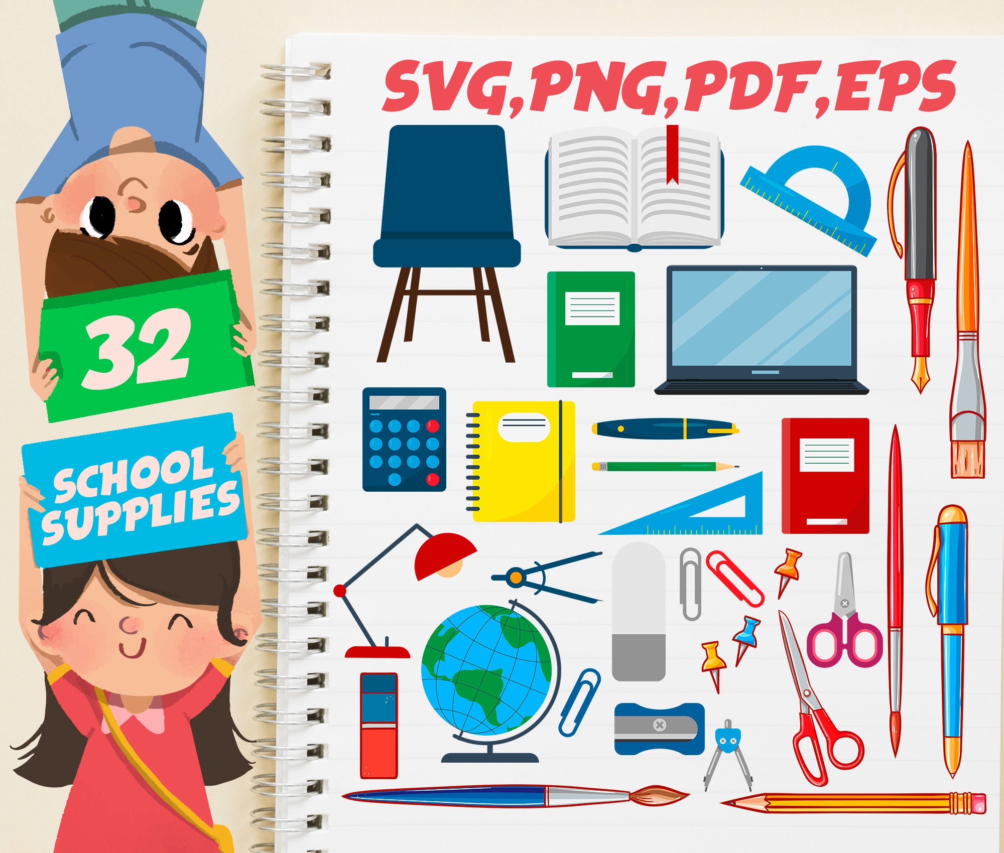School Supplies SVG Bundle Back To School SVG School | Etsy