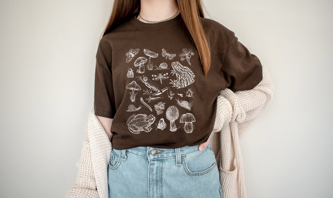 Mushroom Shirt Alt Clothing Goblincore Clothing Toad Shirt Frog Shirt ...