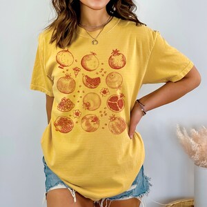 Pomegranate Shirt Fruit Shirt Botanical Shirt Cottage Core Shirt ...